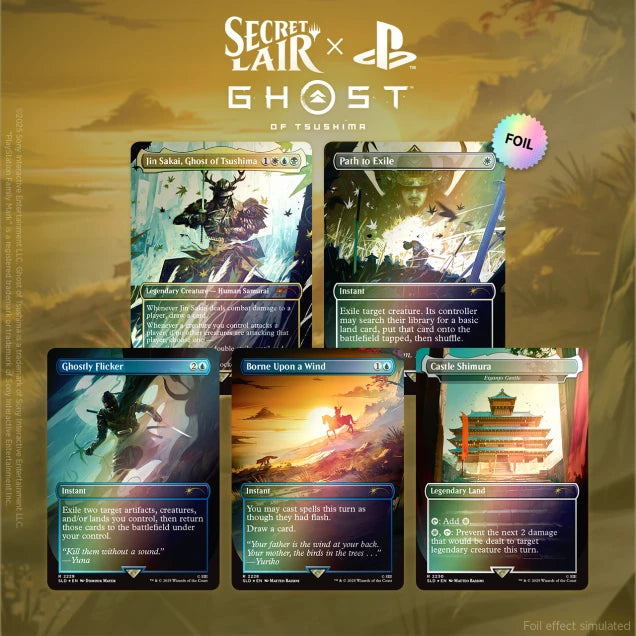Magic the Gathering Secret Lair X Ghost of Tsushima Rainbow Foil Editi ...