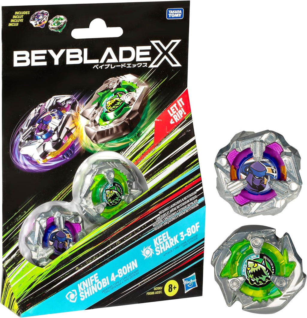 Beyblade X Two Pack - Knife Shinobi 4-80HN & Keel Shark 3-80F – Game On ...