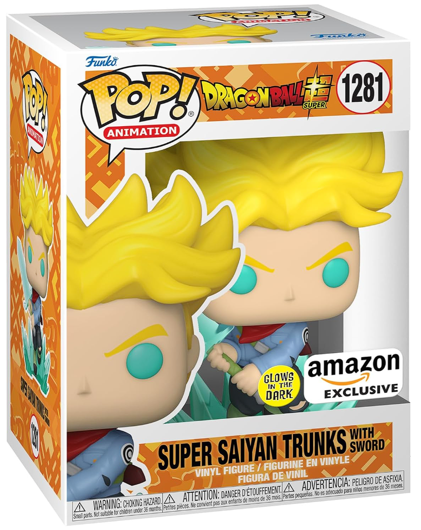 Pop! Dragon Ball Super - Super Saiyan Trunks with Sword Glow in the Da ...